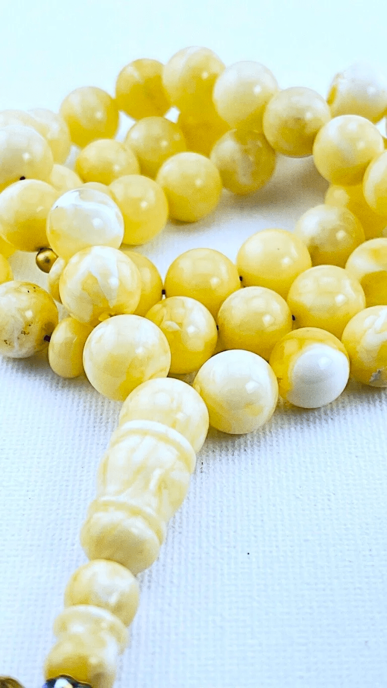White Baltic Amber Rosary ww - Canada Amber Rosary